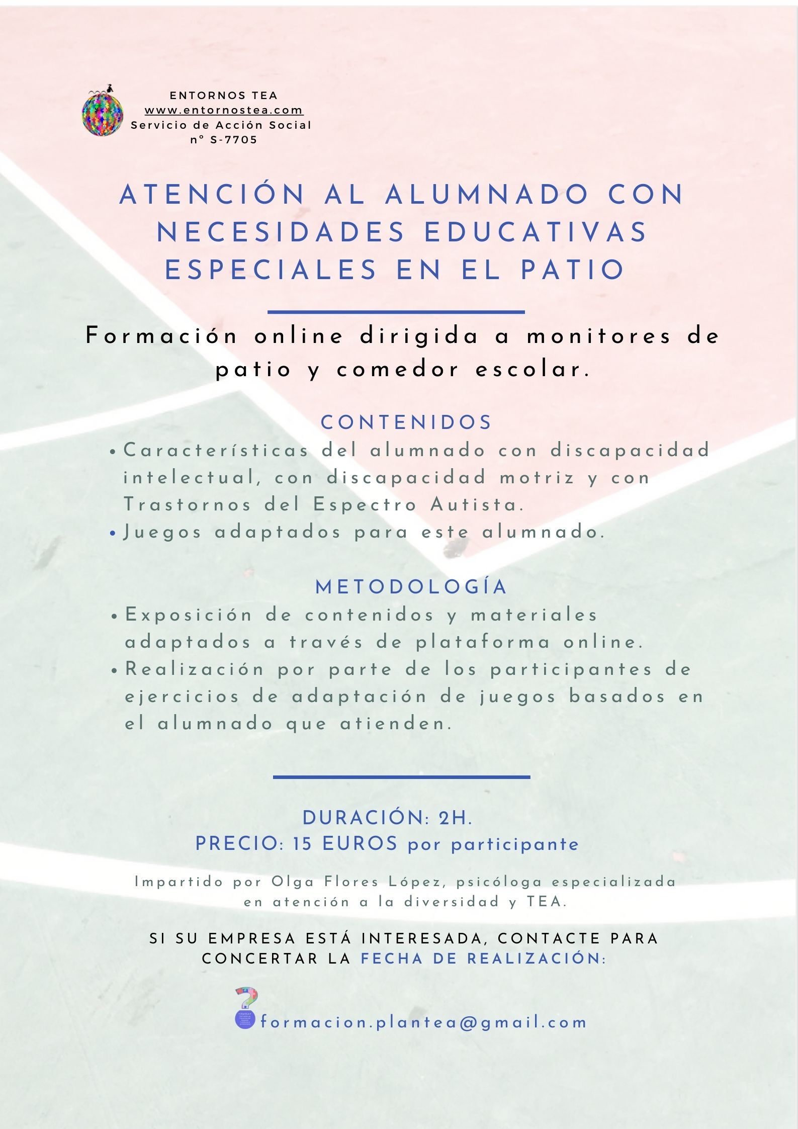 PlanTEA: Formación online para monitores de patio y comedor – Entornos TEA